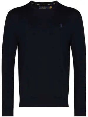 Polo Ralph Lauren Logo-embroidered Crewneck Jumper - Blue