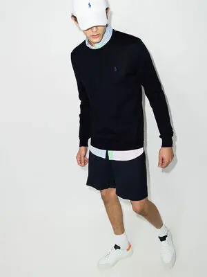 Polo Ralph Lauren Logo-embroidered Crewneck Jumper - Blue