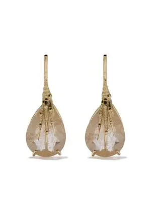 WOUTERS & HENDRIX 18kt Claw Rutilated Quartz Earrings - Gold