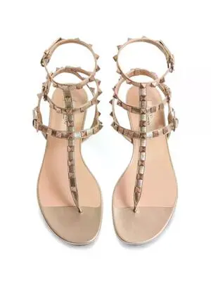 Valentino Garavani Rockstud Embellished Sandals - Neutrals
