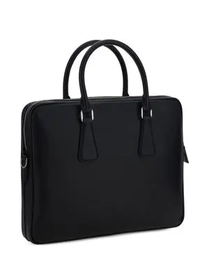 Prada Triangle-logo Saffiano Leather Briefcase