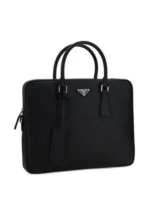 Prada Triangle-logo Saffiano Leather Briefcase