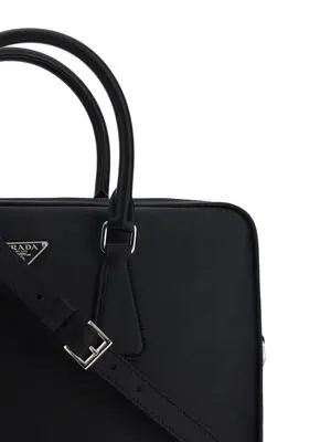 Prada Triangle-logo Saffiano Leather Briefcase