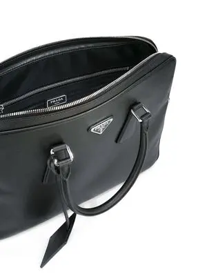 Prada Triangle-logo Saffiano Leather Briefcase