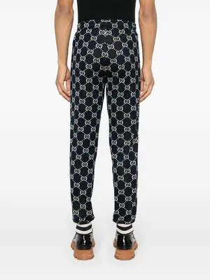 Gucci Gg-jacquard Track Pants - Blue