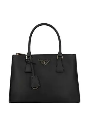 Prada Top-handle Logo-plaque Tote - Black