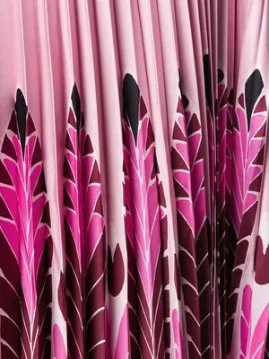 Valentino Garavani Feather Print Pleated Midi Skirt - Pink