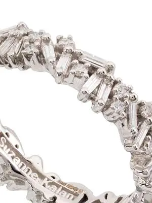 SUZANNE KALAN 18kt White Gold Icon Baguette Diamond Ring