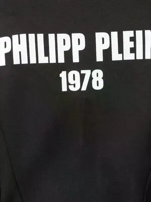 Philipp Plein Long Sleeve Ribbed Asymmetrical Hem Dress