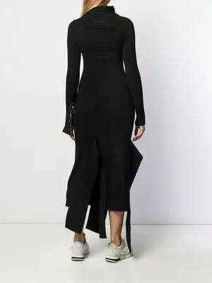 Off-White Asymmetric Knitted Midi Dress