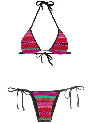 AMIR SLAMA Panelled Triangle Bikini Set - Red