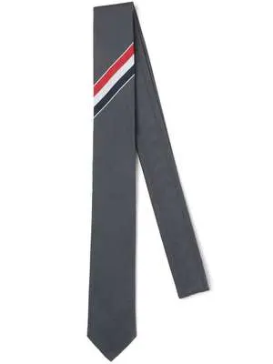 Thom Browne Rwb Stripe Necktie - Grey