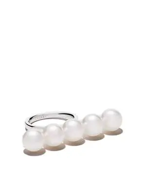 TASAKI 18kt Akoya Pearl Balance Signature Ring - Silver