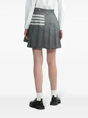 Thom Browne 4-bar Stripe Pleated Mini Skirt - Grey