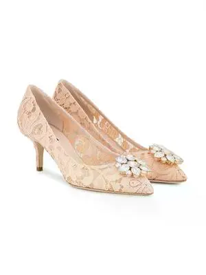 Dolce & Gabbana Bellucci Lace Pumps With Brooch - Neutrals