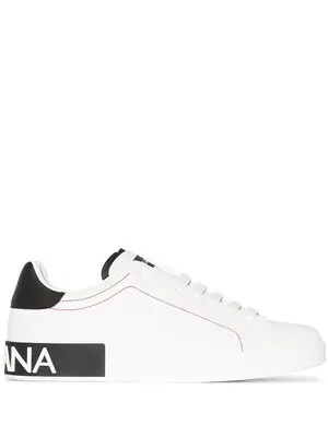 Dolce & Gabbana Portofino Leather Sneakers - White