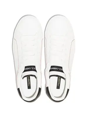 Dolce & Gabbana Portofino Leather Sneakers - White