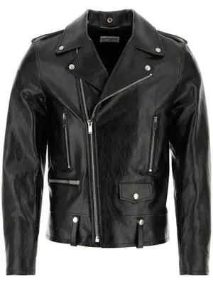 Saint Laurent Leather Zipped Biker Jacket