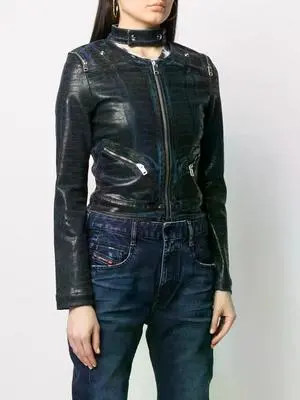DIESEL® Croc Effect Biker Jacket