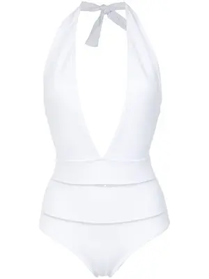 AMIR SLAMA Halterneck Swimsuit - White