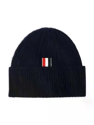 Thom Browne Cashmere 4-bar Cuff Beanie - Blue