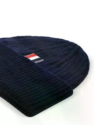Thom Browne Cashmere 4-bar Cuff Beanie - Blue