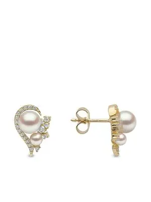 Yoko London 18kt Yellow Pearl And Diamond Earrings