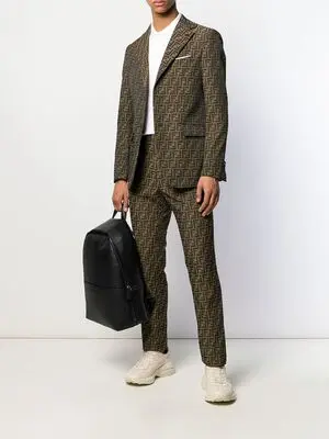 Fendi Ff All Over Logo Print Blazer
