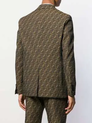 Fendi Ff All Over Logo Print Blazer