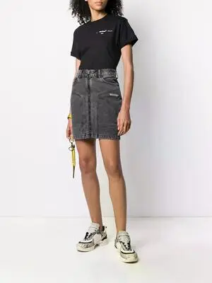 Off-White Zip-front Denim Skirt