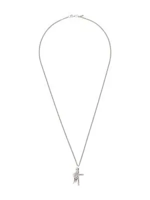 Emanuele Bicocchi Wing And Cross Pendant Necklace - Silver