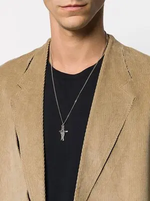 Emanuele Bicocchi Wing And Cross Pendant Necklace