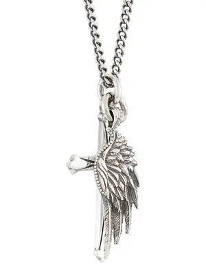 Emanuele Bicocchi Wing And Cross Pendant Necklace