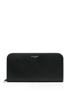 Saint Laurent Logo-stamp Wallet - Black