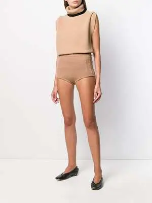 Cashmere In Love Ribbed Mimie Shorts - Neutrals