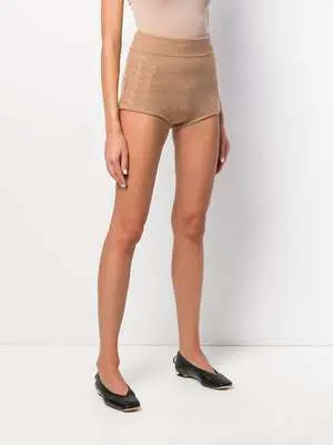 Cashmere In Love Ribbed Mimie Shorts - Neutrals