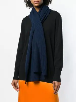 Cashmere In Love Bondi Ribbed Scarf - Blue
