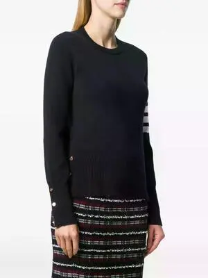 Thom Browne Milano Stitch Cotton Crepe 4-bar Pullover - Blue