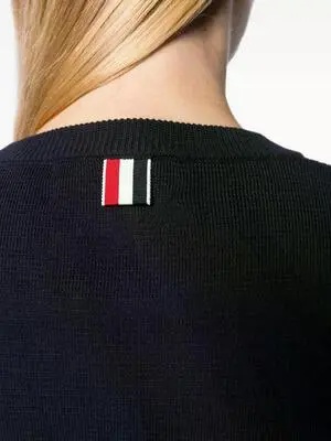 Thom Browne Milano Stitch Cotton Crepe 4-bar Pullover - Blue