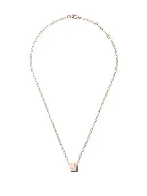 Pomellato 18kt Rose Gold Iconica Double Ring Diamond Pendant Necklace Pink