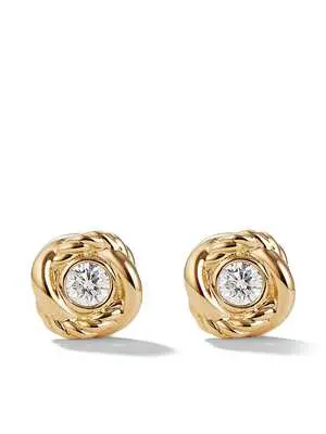 David Yurman David Yurman 18kt Yellow Gold Crossover Diamond Stud Earrings Gold