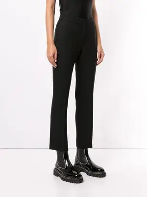 Alexander McQueen Cropped Cigarette Trousers - Black