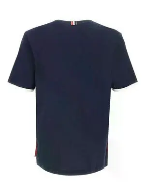 Thom Browne Contrasting-trim T-shirt - Blue