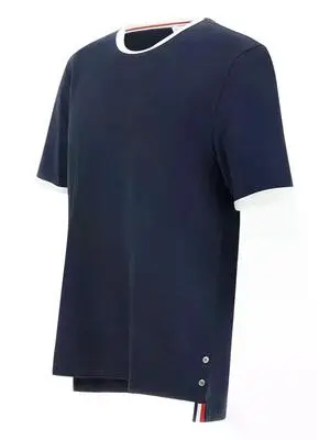 Thom Browne Contrasting-trim T-shirt - Blue