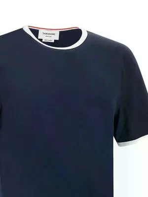 Thom Browne Contrasting-trim T-shirt - Blue