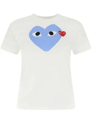 Play Comme Des Garcon Heart-print T-shirt - White
