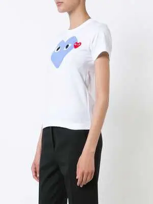 Play Comme Des Garcon Heart-print T-shirt - White