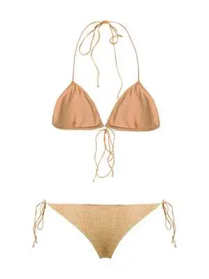Oseree Lumière Metallic Triangle Bikini - Gold