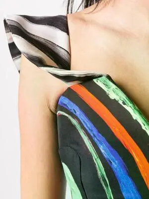 Moschino Abstract-print Ruffled Dress