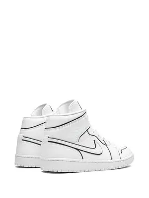 JORDAN Air 1 Mid Iridescent Outline Sneakers - White